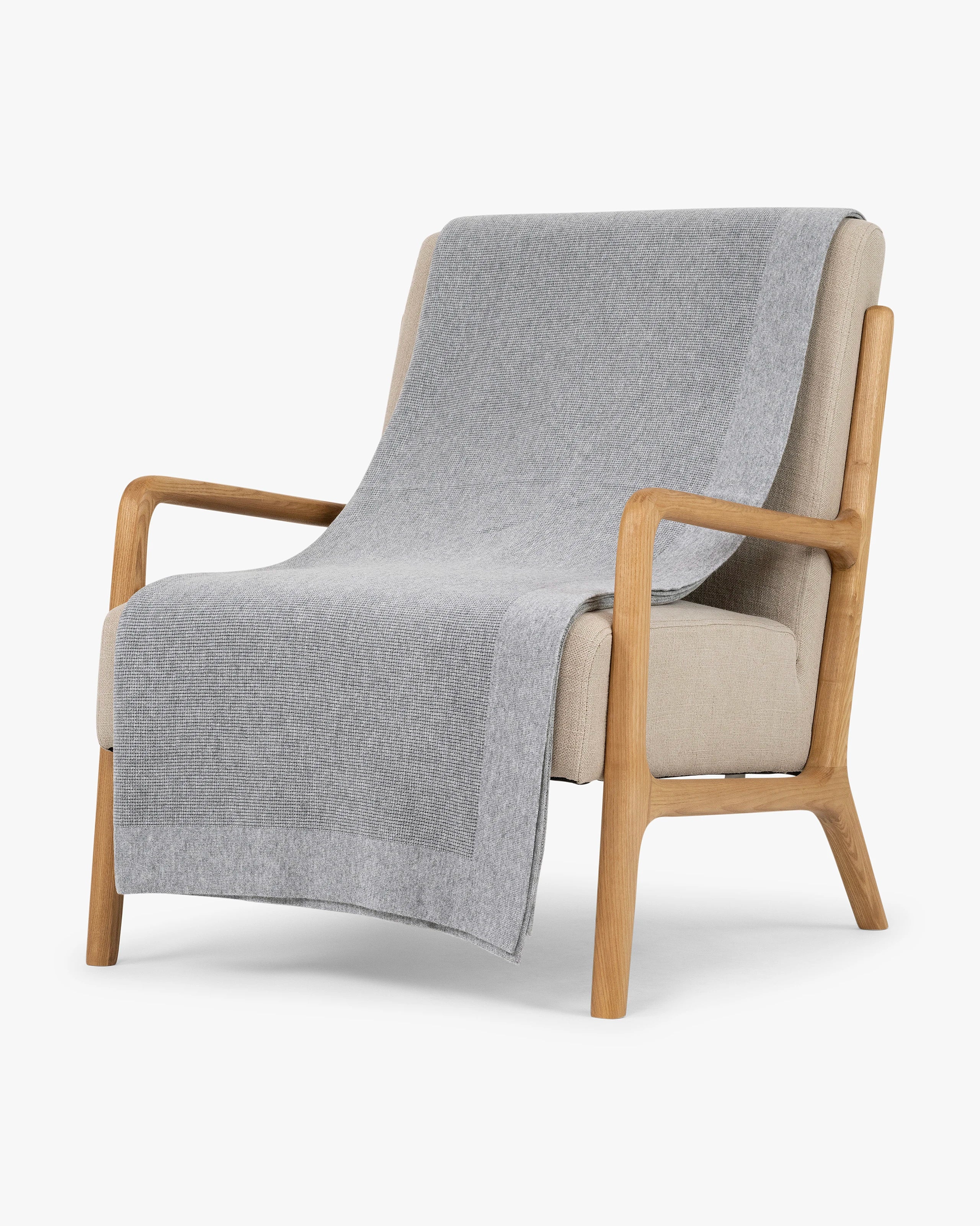 Cosy Merino Wool Blanket - Medium Grey | MaisonCashmere