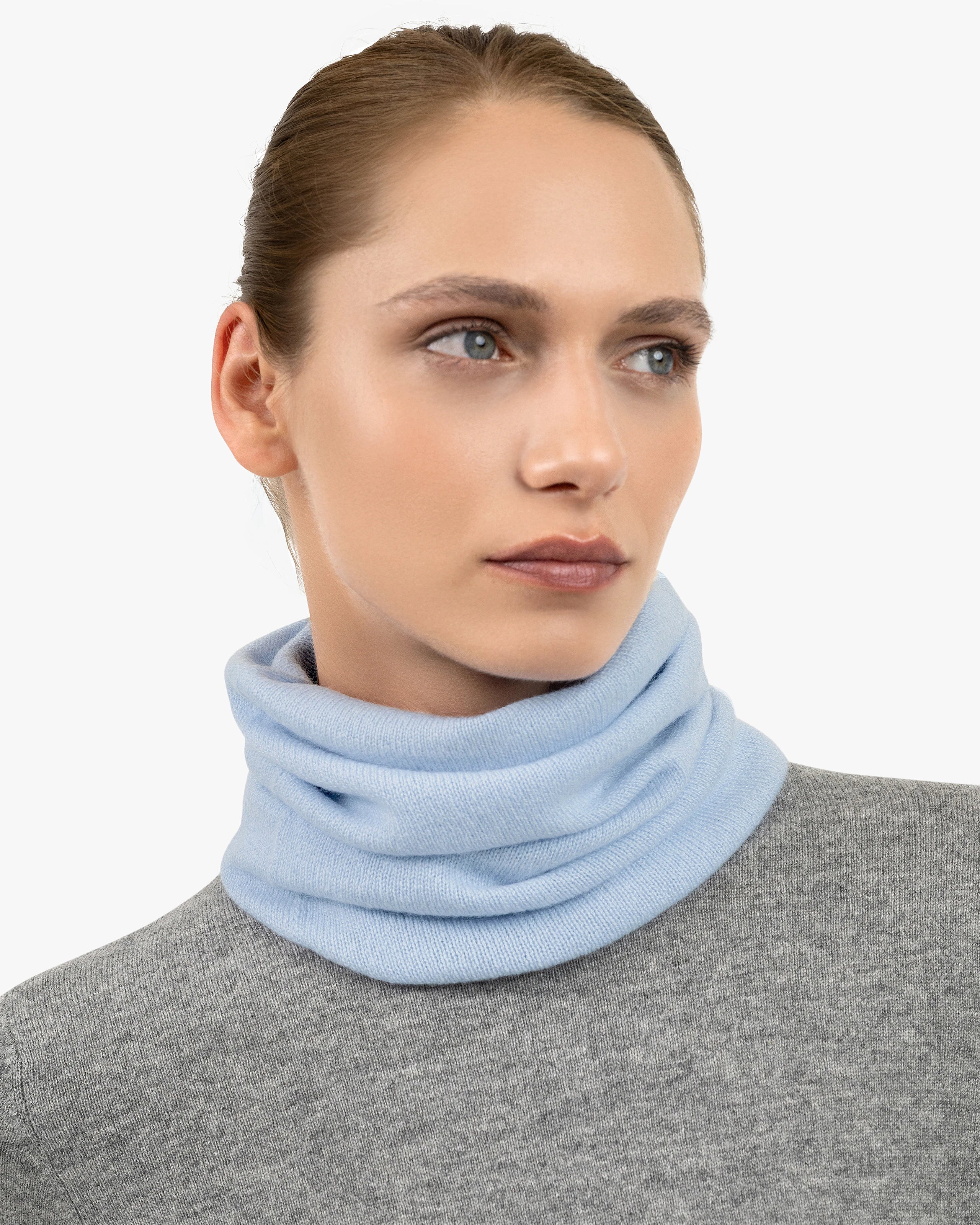 Essential Cashmere Neck Warmer - Light Blue | MaisonCashmere