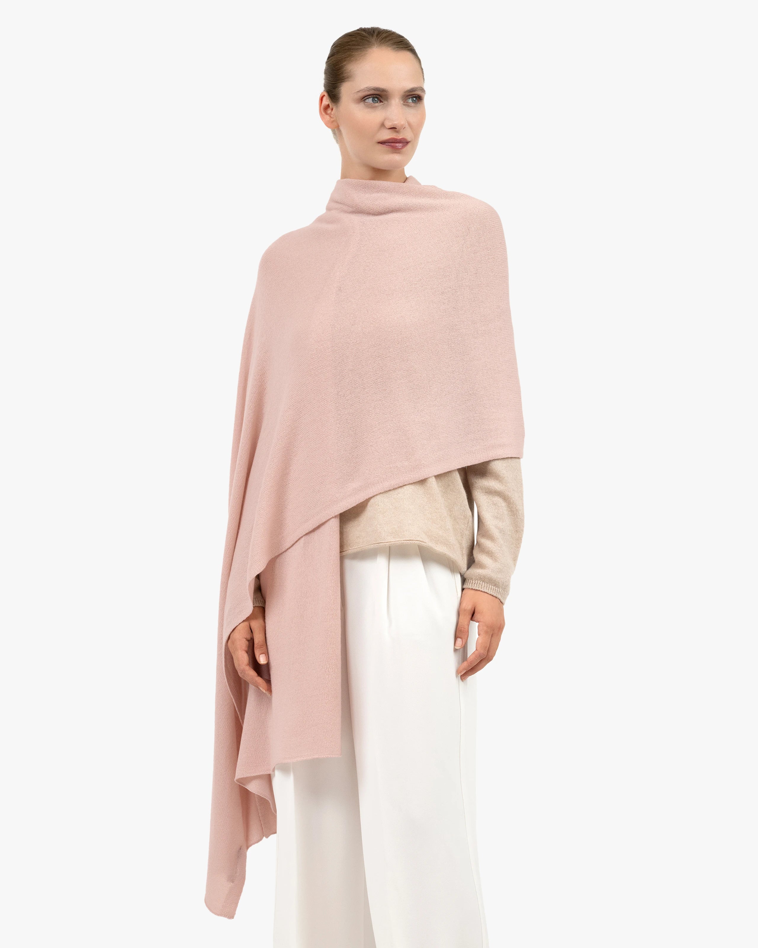 Essential Maxi Cashmere Wrap - Rose | MaisonCashmere