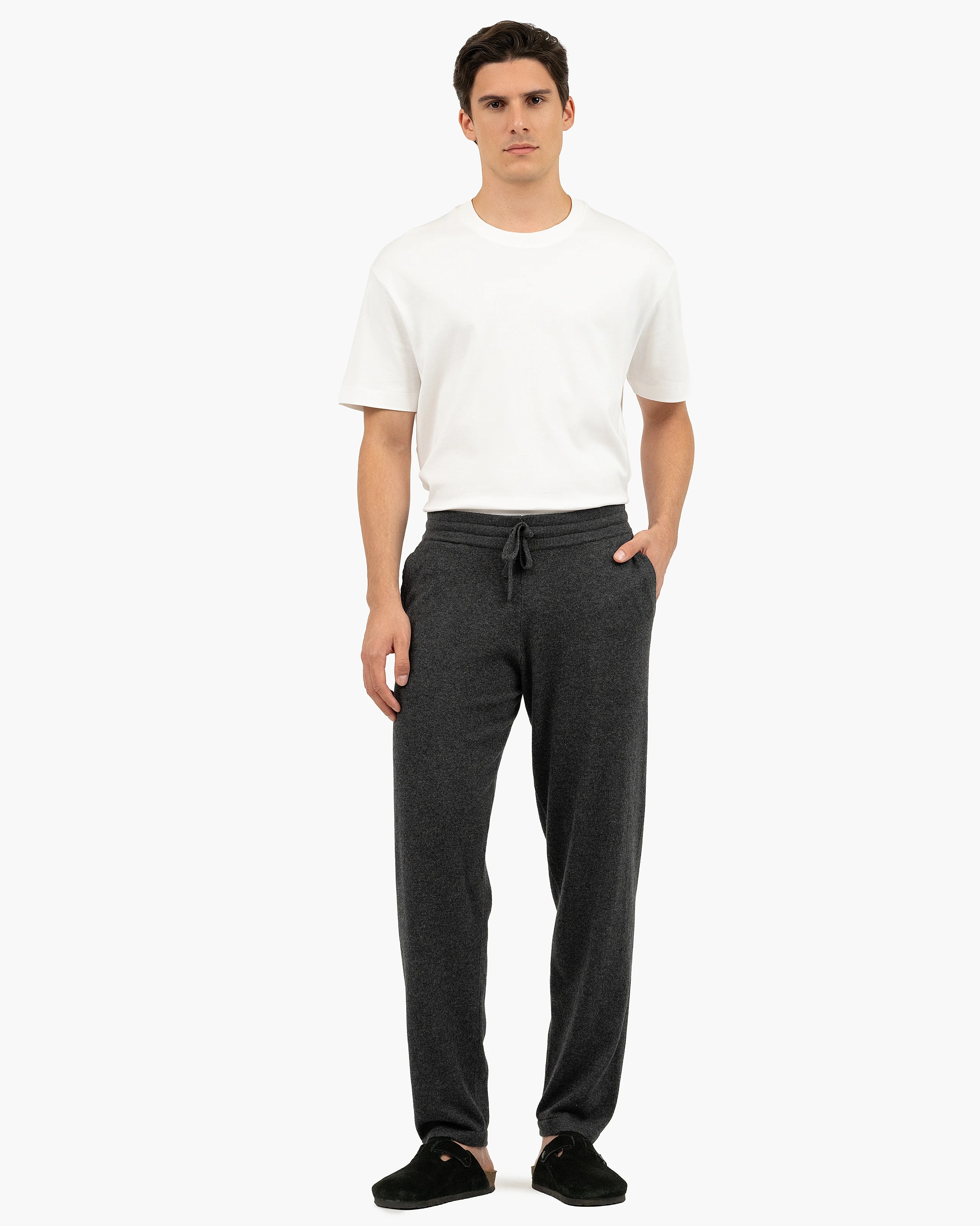 Men's Gramercy Cashmere Sweatpants - Charcoal | MaisonCashmere