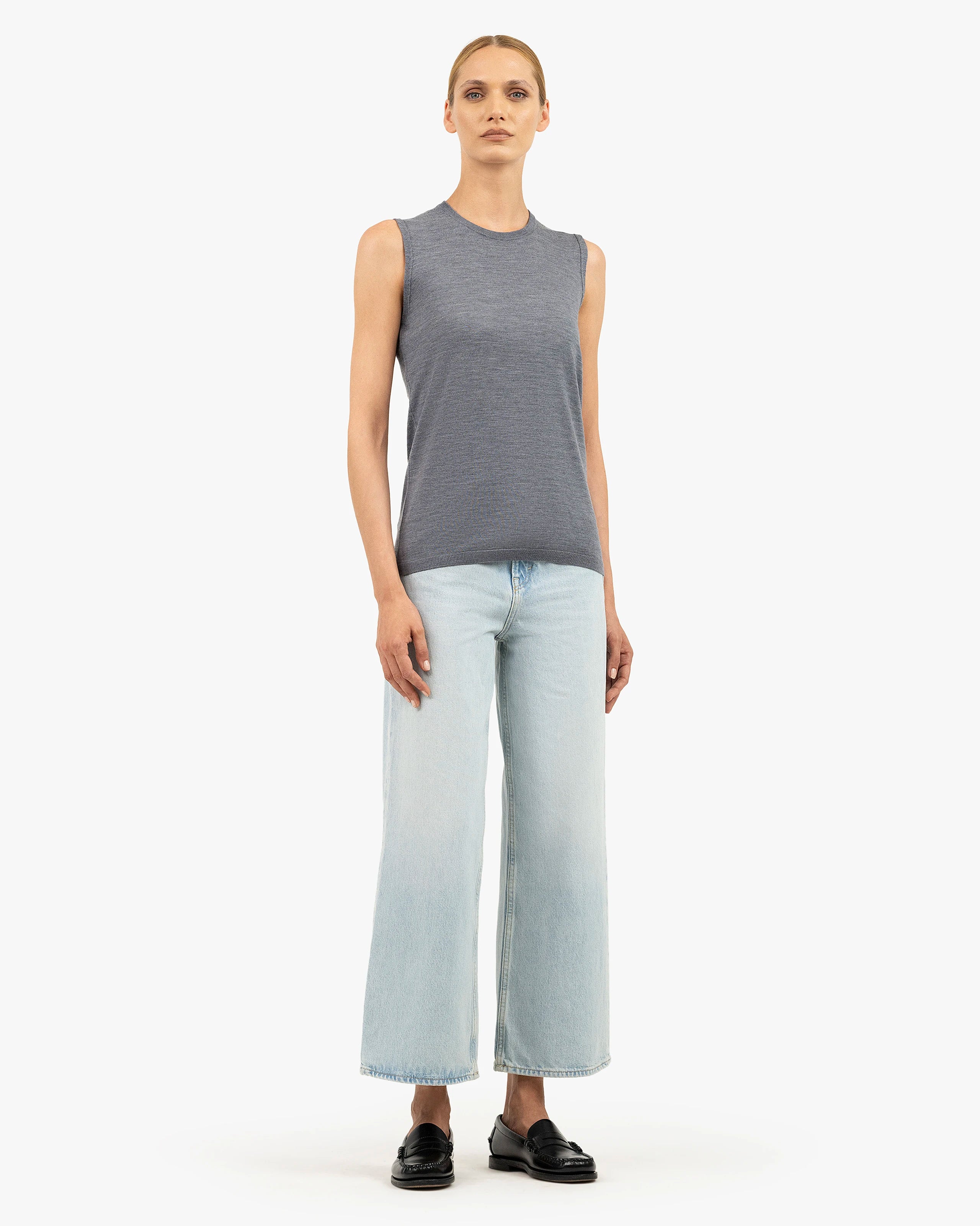 Women's Seraphine Extrafine Tank Top - Grey | MaisonCashmere