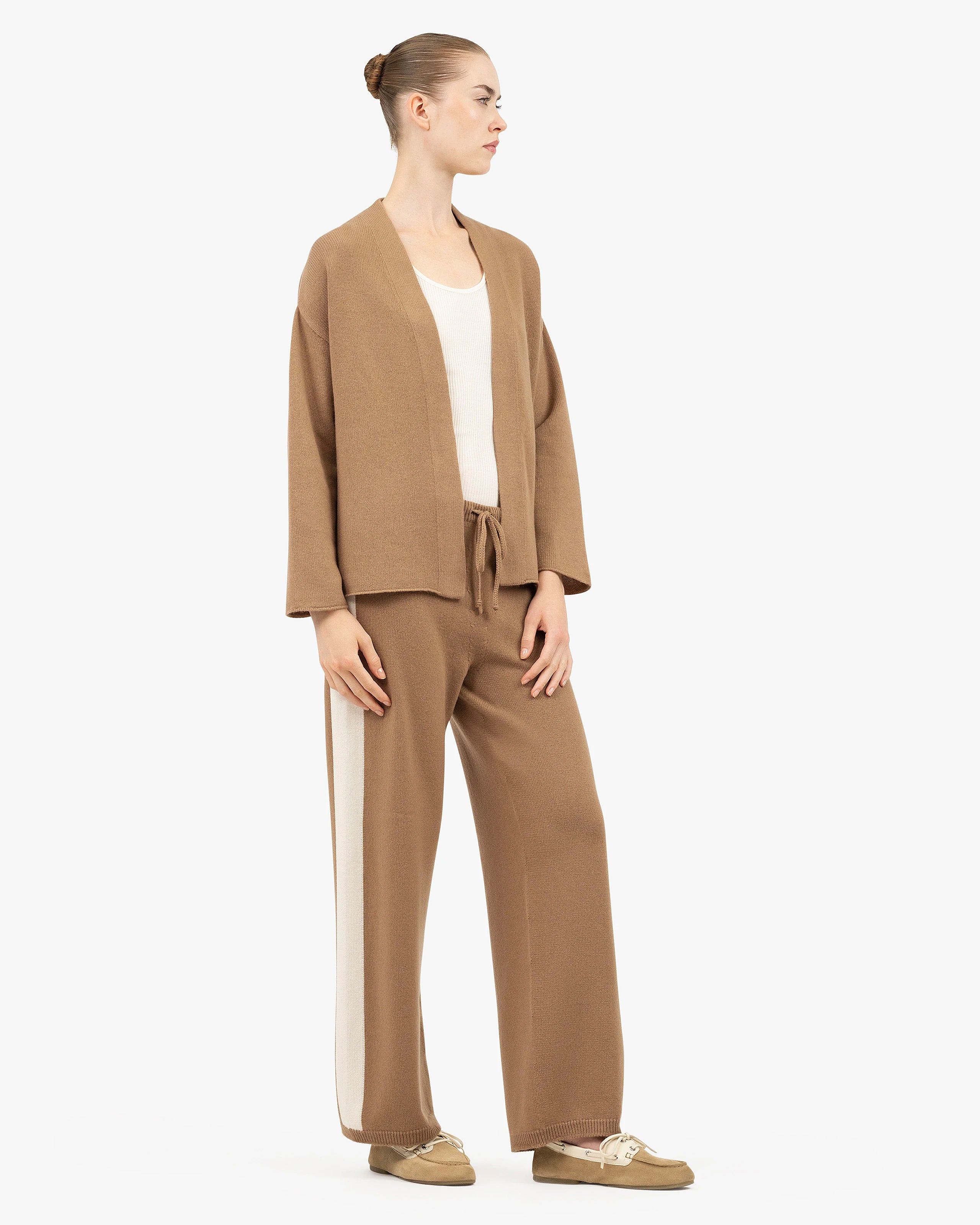 Women's Cortona Cashmere Sweatpants - Camel | MaisonCashmere