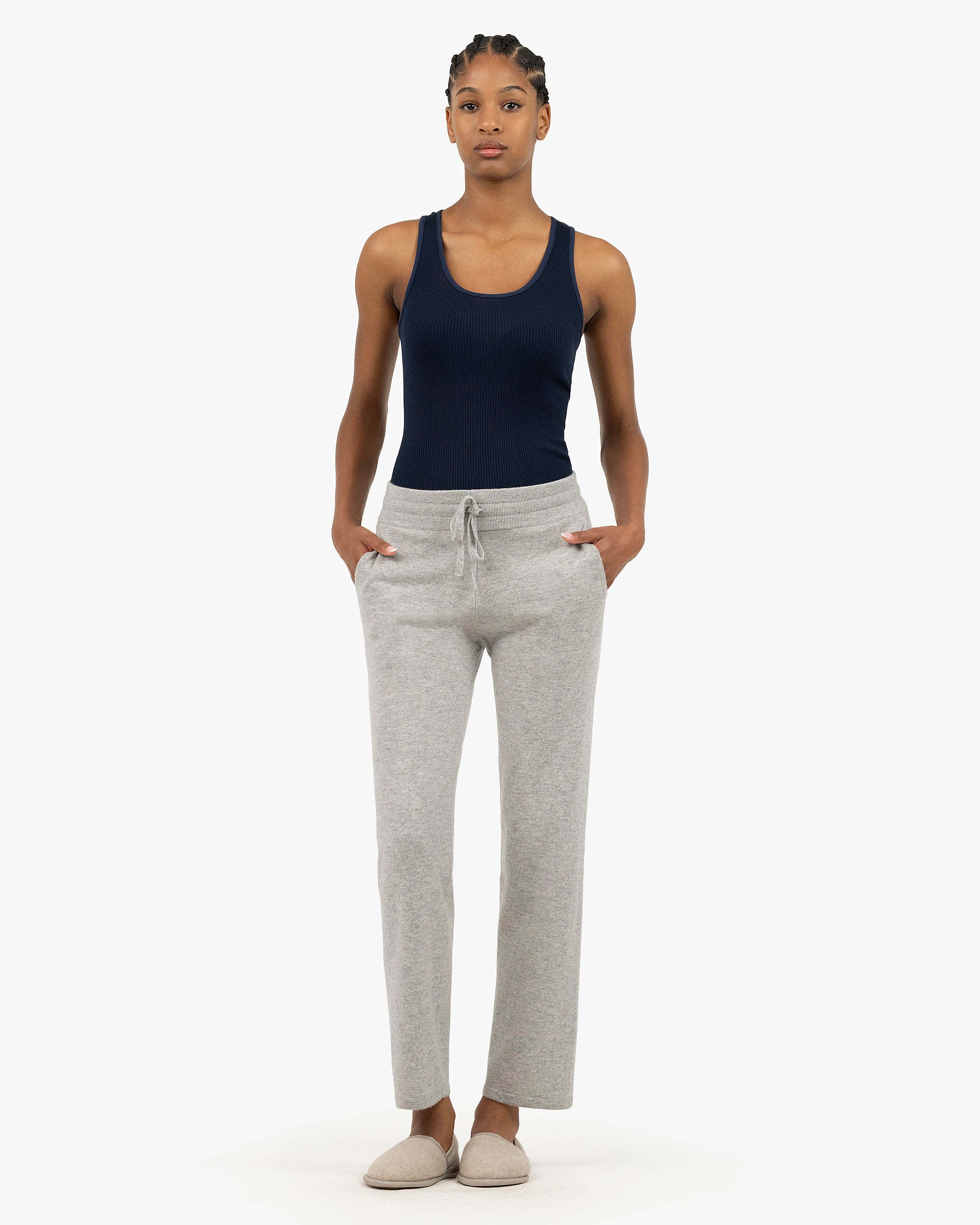 Women's Salò Cashmere Sweatpants - Light Grey | MaisonCashmere