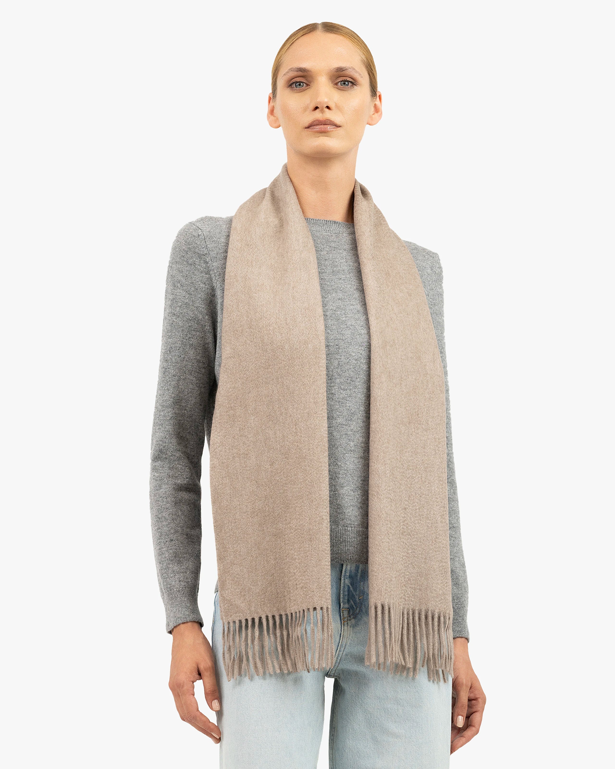 Courmayeur Cashmere Scarf for Women - Camel | MaisonCashmere